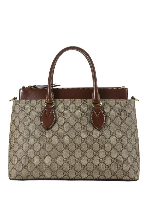 Gucci Original Gg Supreme Canvas Multi Top Tote - Brown