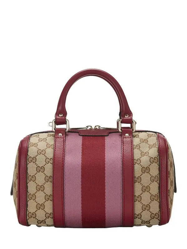 Gucci Gg Web Boston Bag - Red