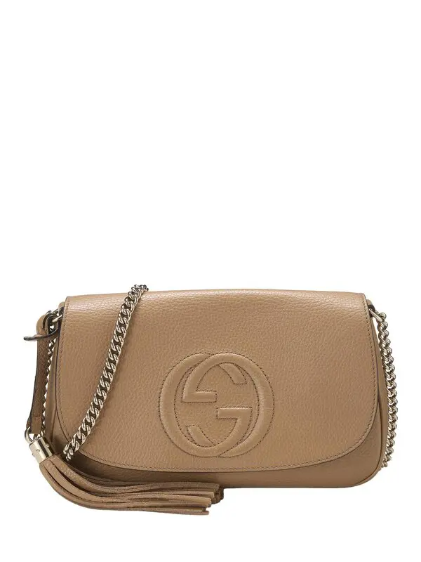 Gucci Grained Leather Soho Crossbody Bag - Beige