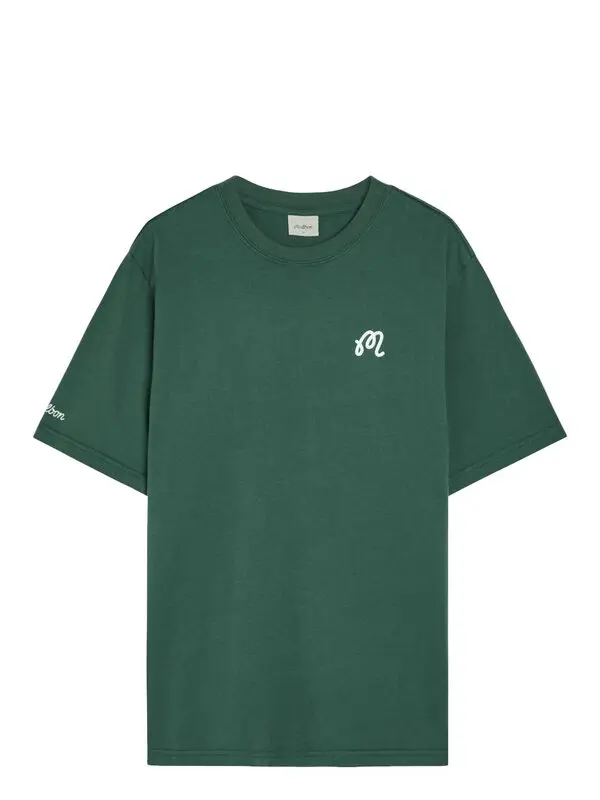 MALBON Bermuda Logo-print Cotton T-shirt - Green