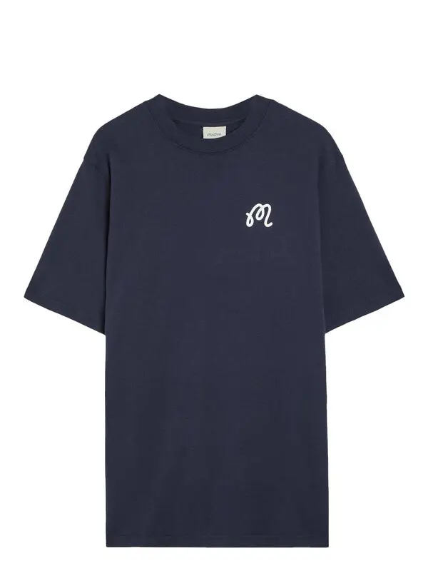 MALBON Origin Printed Cotton T-shirt - Navy