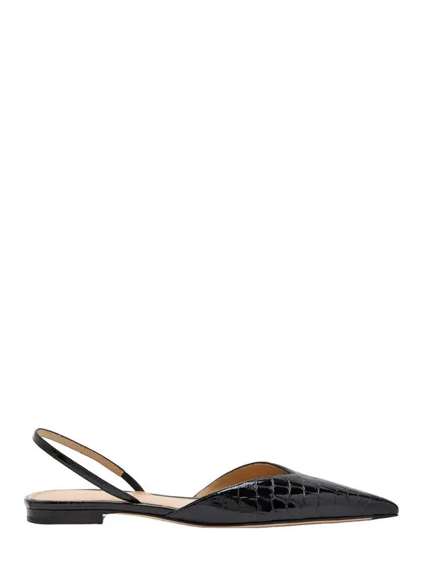 Victoria Beckham Patent Leather Slingback Flats - Black