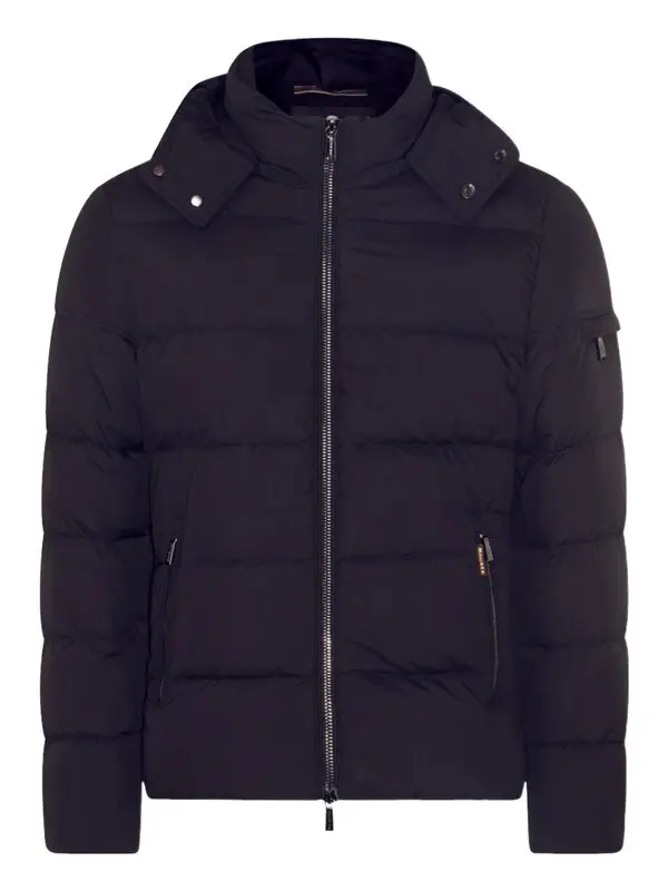 MOORER Hooded Quilted Down Jacket - Black