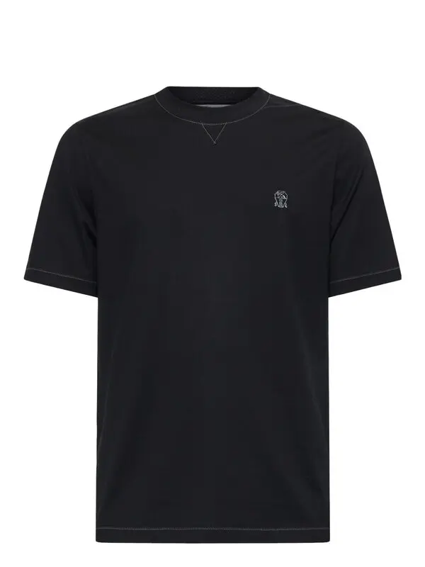 Brunello Cucinelli Logo Embroidered Crewneck T-shirt - No
