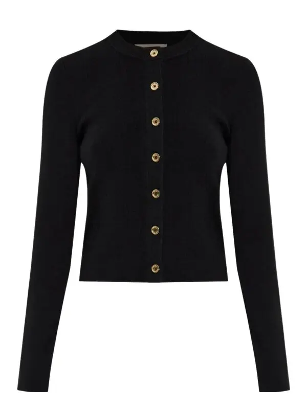 Michael Kors Knitted Cardigan With Crew Neck And Button Closure - Black