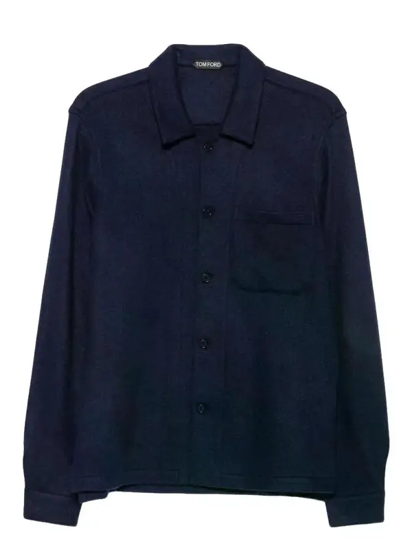 TOM FORD Patch-pocket Button-up Shirt - Blue
