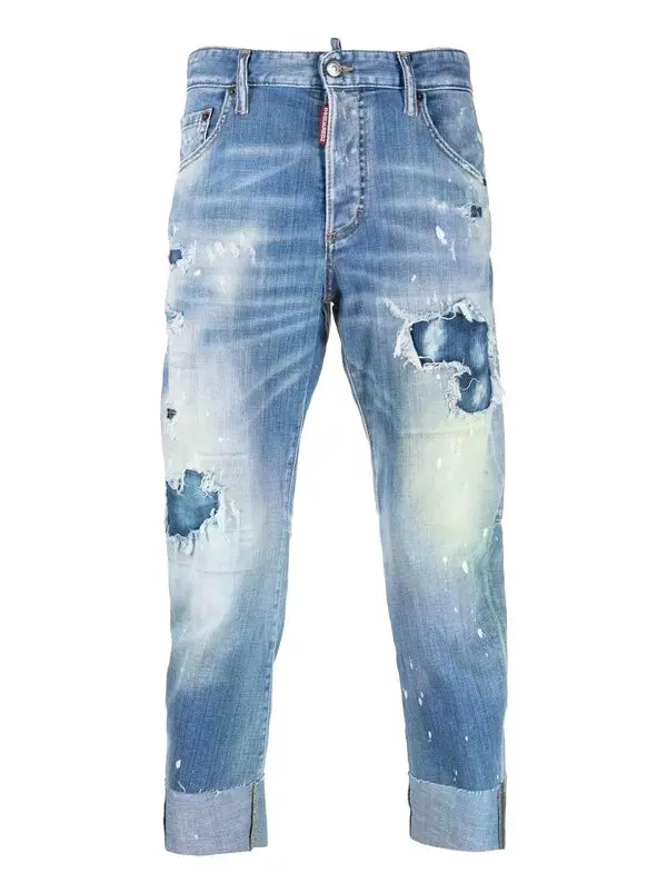 Dsquared2 Distressed Cropped Jeans - Blue