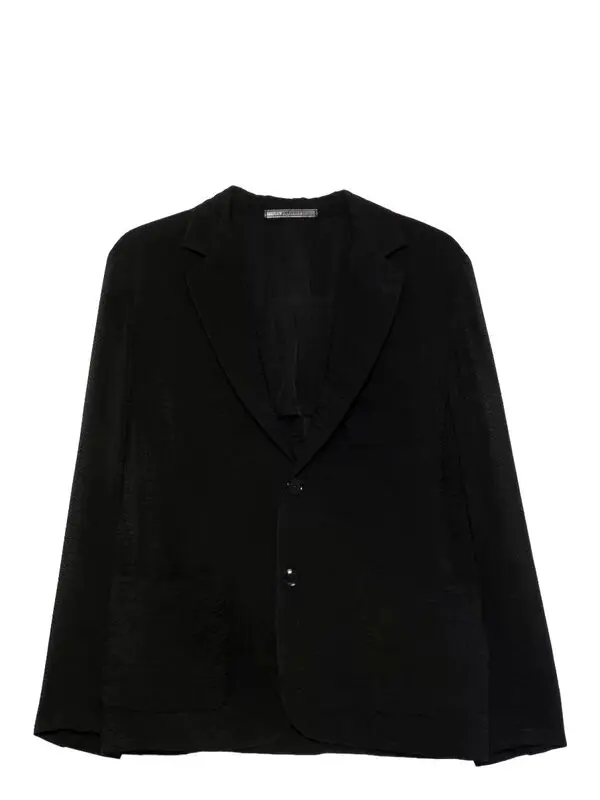 Giorgio Armani Textured Single-breasted Blazer - Black