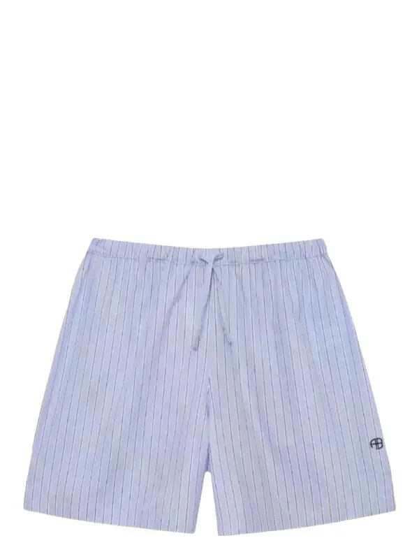 ANINE BING Ramy Pinstripe Shorts - Blue