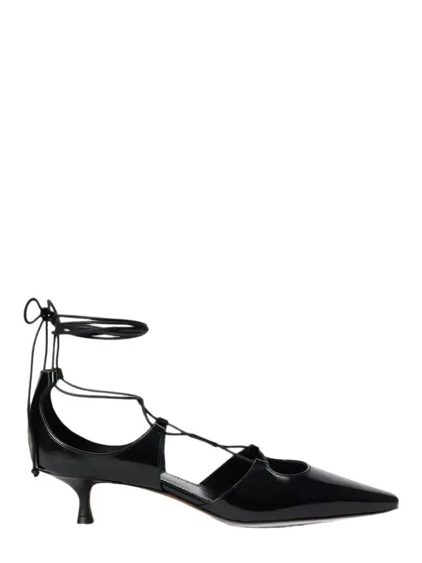 Polo Ralph Lauren Calf Leather Lace-up Pumps - Black