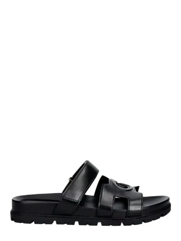 Guess Logo-embossed Touch-strap Sandals - Black