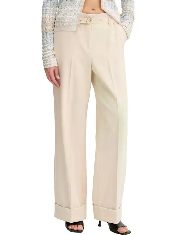 Guess Belted Turn-up Trousers - Pink