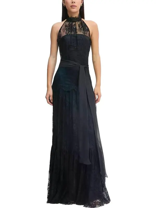 ANIYE BY Noa Lace-overlay Tiered Maxi Dress - Black