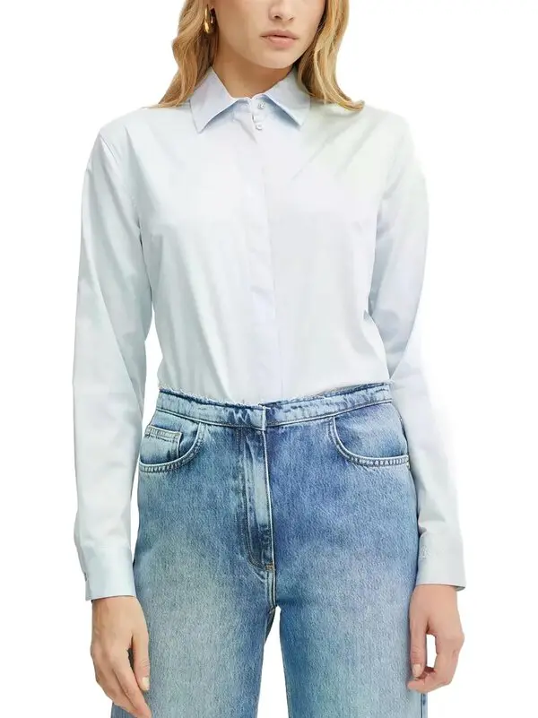 Guess Crystal-embellished Long-sleeve Shirt - Blue