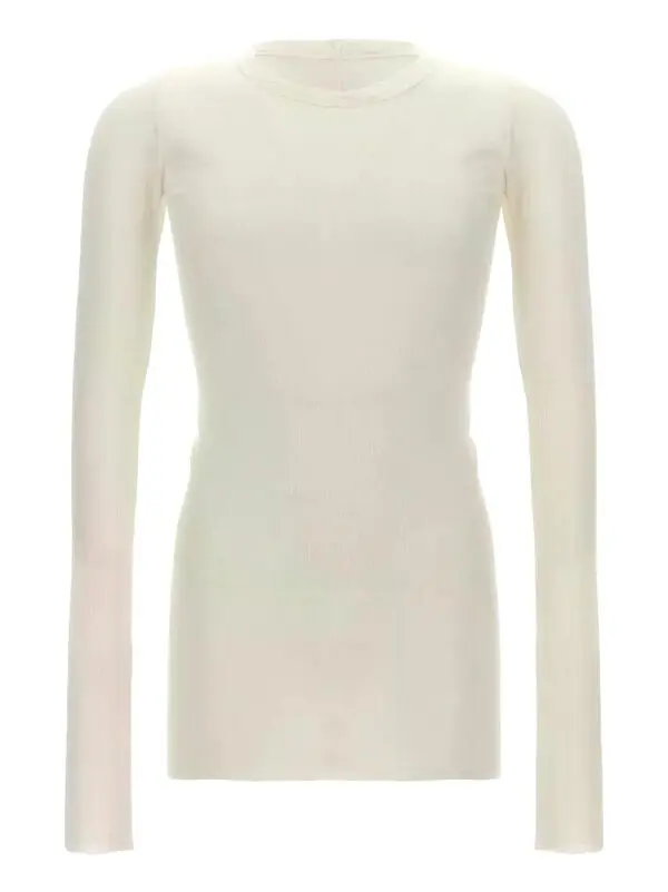 Rick Owens Tower Rib Ls T Raw-cut T-shirt - Neutrals