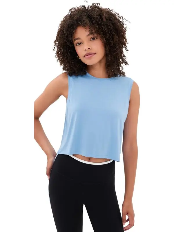 Splits59 Sienna Jersey Tank Top - Skylight