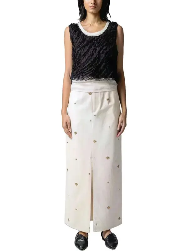 MULLER OF YOSHIOKUBO Stud-embellished Maxi Skirt - Neutrals