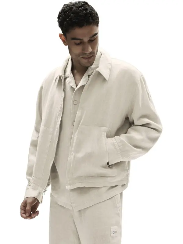 Alo Yoga Linen Days Full Zip Jacket - Bone