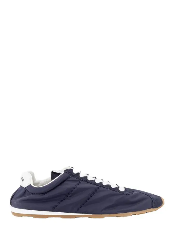 Miu Miu Nylon And Suede Lace-up Sneakers - Multicolor