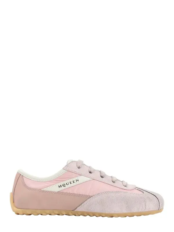 Alexander McQueen Boxe Sneakers In Pink Nylon And Suede - Multicolor