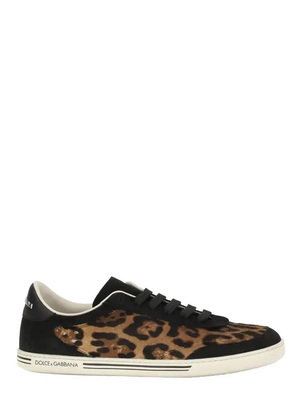 Dolce & Gabbana Saint Tropez Leopard Print Lace Up Sneakers - Multicolor