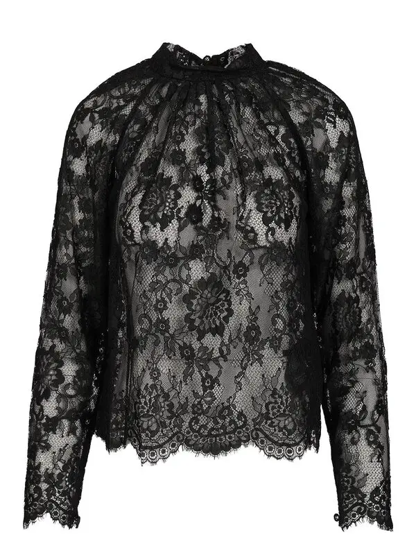 SELF-PORTRAIT Lace Blouse - Black