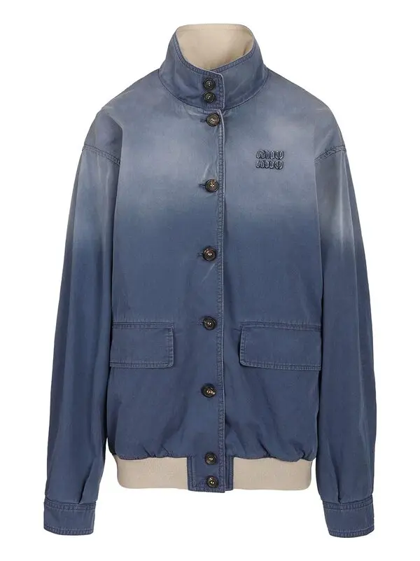 Miu Miu Washed Twill Oversized Jacket - Multicolor
