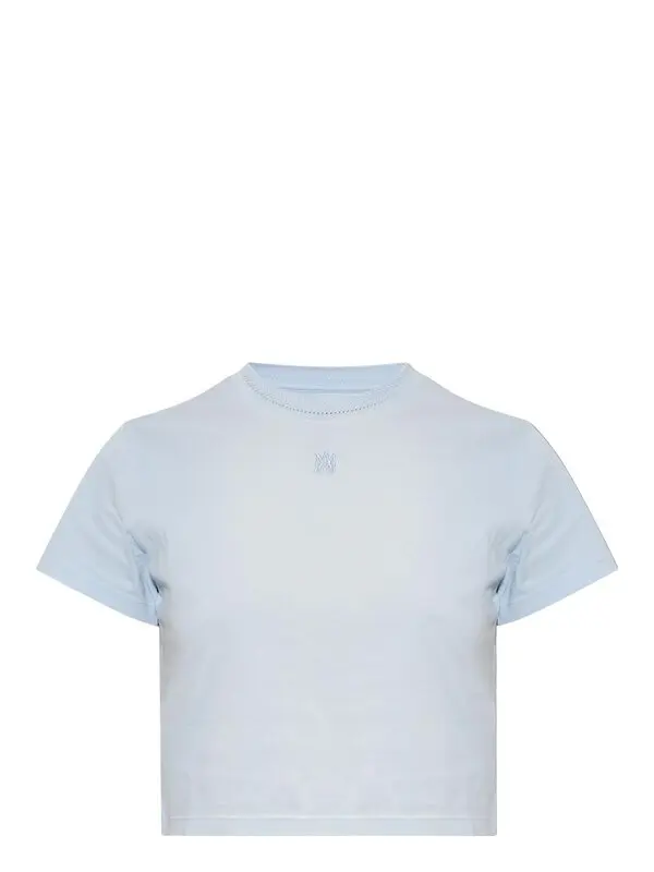 Amiri Cropped T-shirt With Logo Detail - Blue