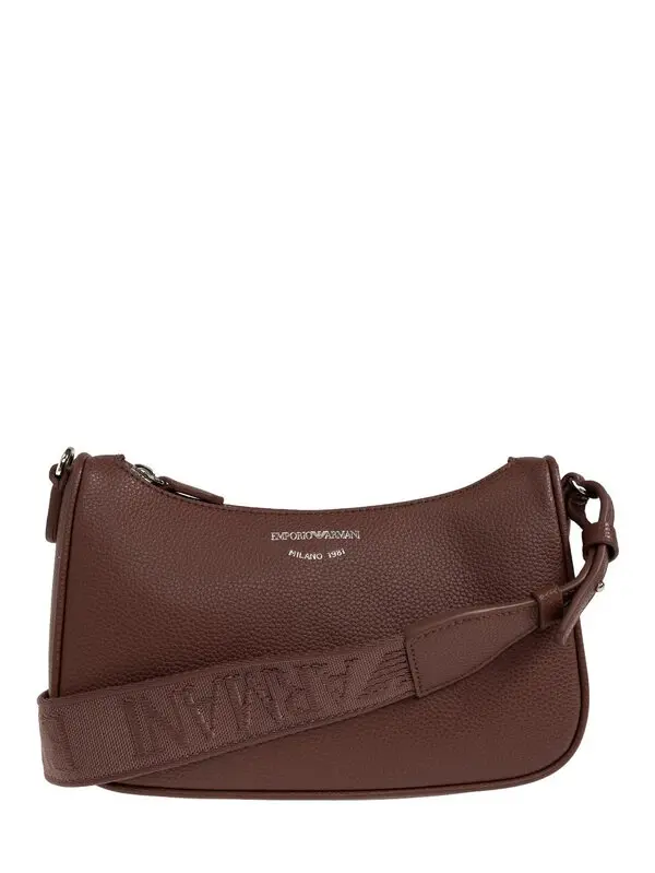 Emporio Armani Embossed Logo Shoulder Bag - Brown
