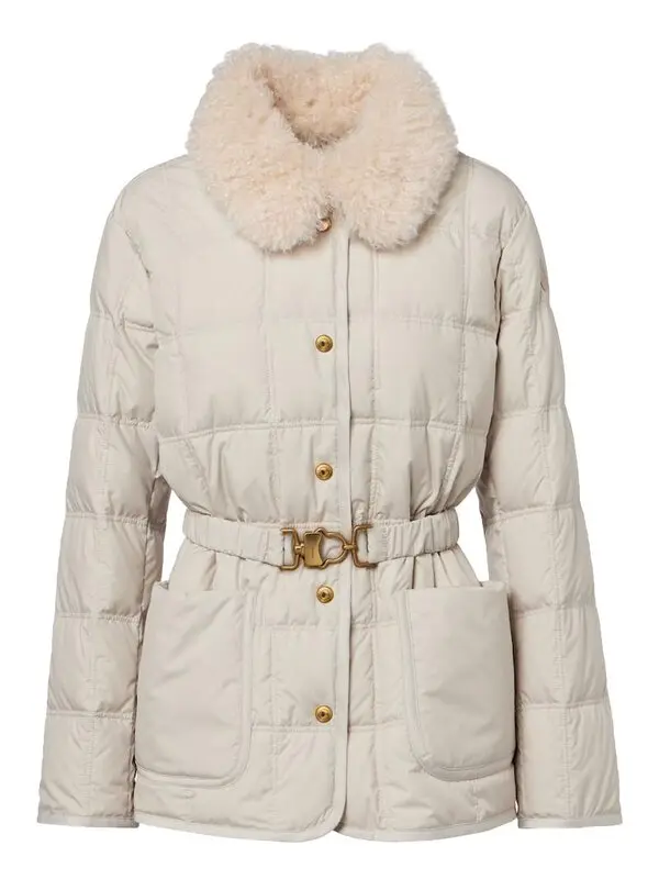 Moncler Cygnes Quilted Down Jacket - Beige