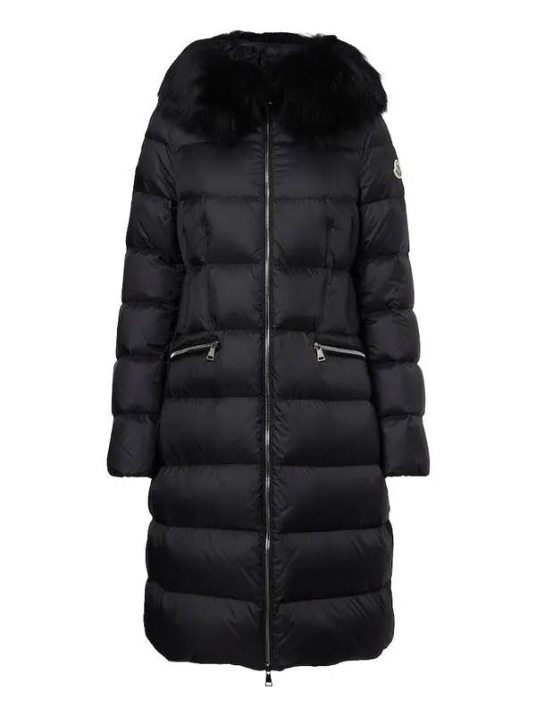 Moncler Boedic Shearling-trimmed Down Coat - Black