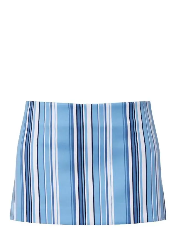 THE FRANKIE SHOP Hera Striped Cotton-blend Miniskirt - Blue