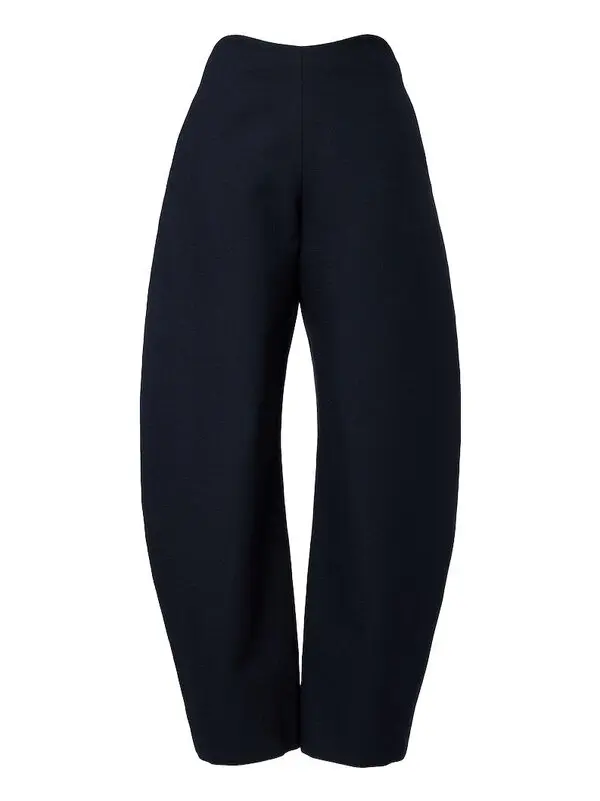 Alaïa Wool Crepe Barrel-leg Pants - Grey