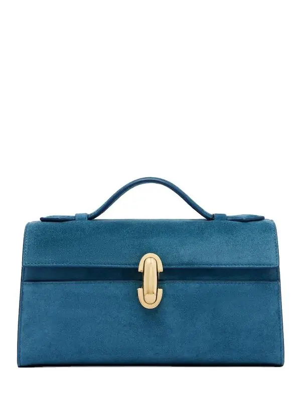 Savette Symmetry Pochette Small Suede Top-handle Bag - Blue