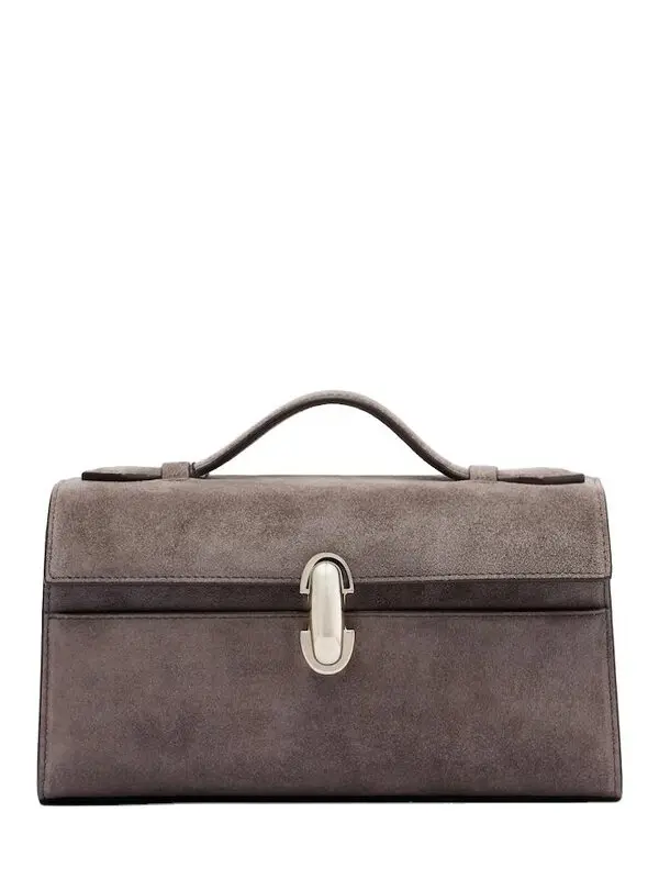 Savette Symmetry Pochette Small Suede Top-handle Bag - Grey
