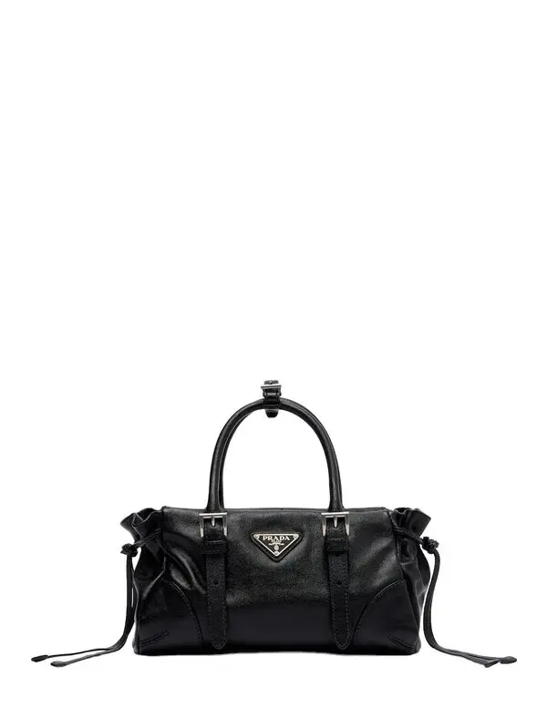 Prada Bonnie Small Leather Shoulder Bag - Black