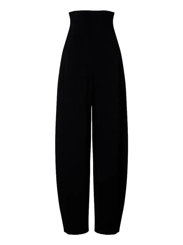 Alaïa Wide-leg Viscose Trousers - Black