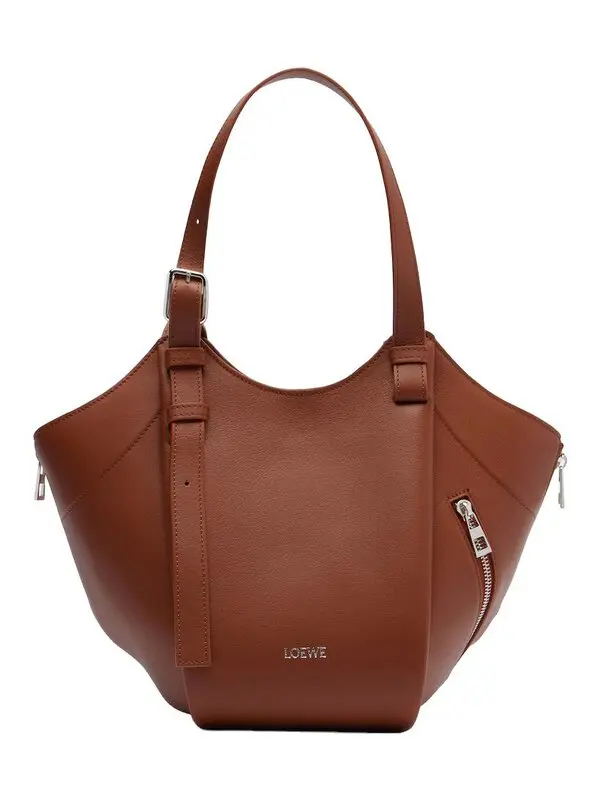 Loewe Hammock Flip Leather Tote Bag - Brown