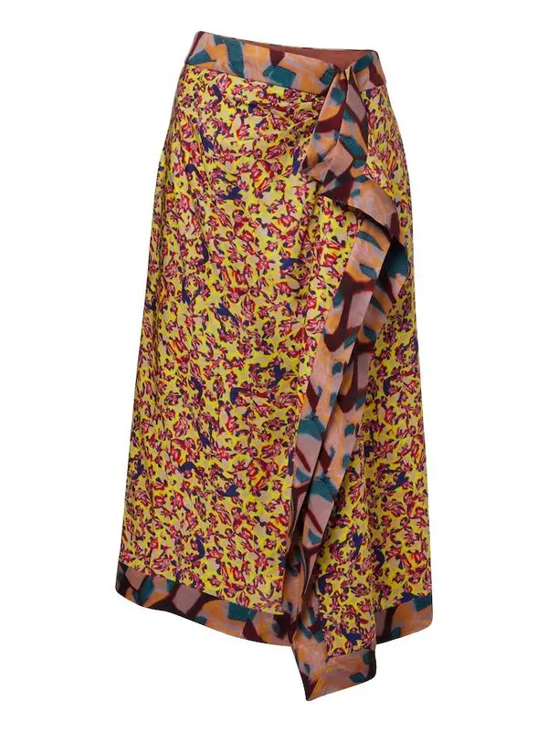 Dries Van Noten Printed Midi Skirt - Multicoloured