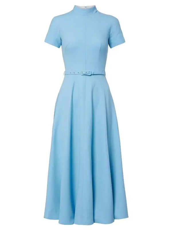 EMILIA WICKSTEAD Camilla Wool Crêpe Midi Dress - Blue