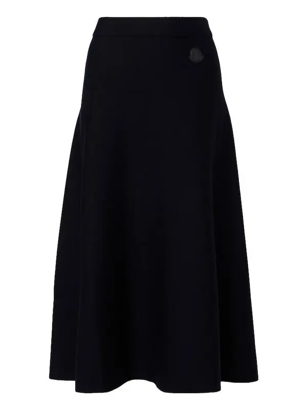 Moncler Wool-blend Midi Skirt - Blue