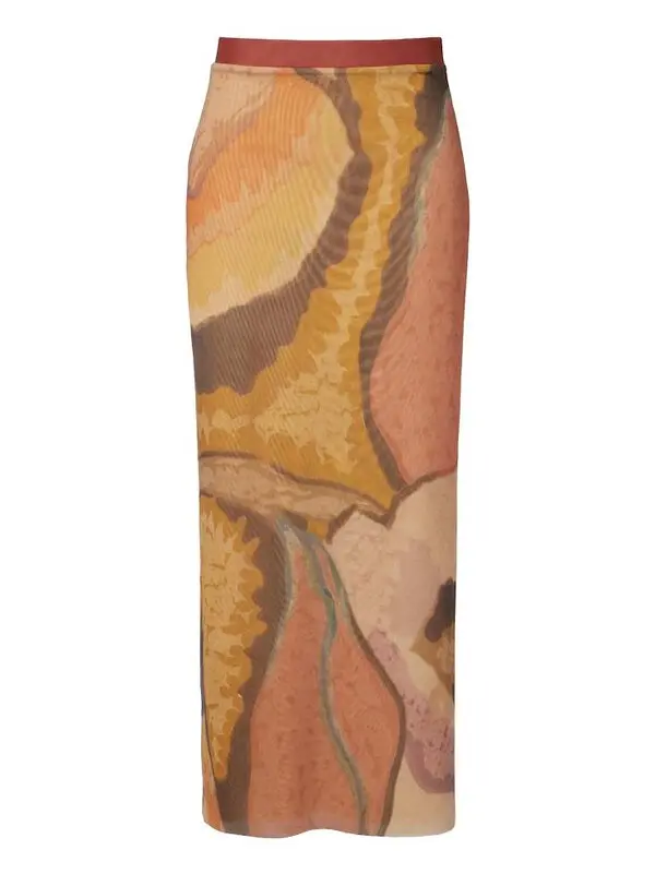 SIR. Printed Mesh Maxi Skirt - Multicoloured