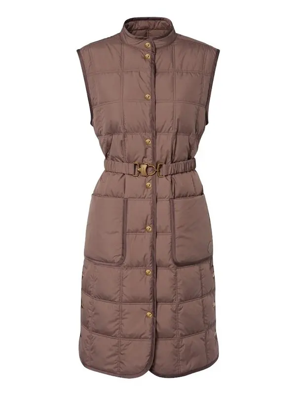 Moncler Cygnette Quilted Down Vest - Brown