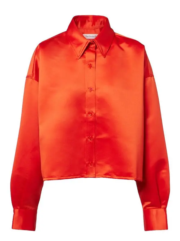 THE FRANKIE SHOP Arlen Satin Shirt - Red