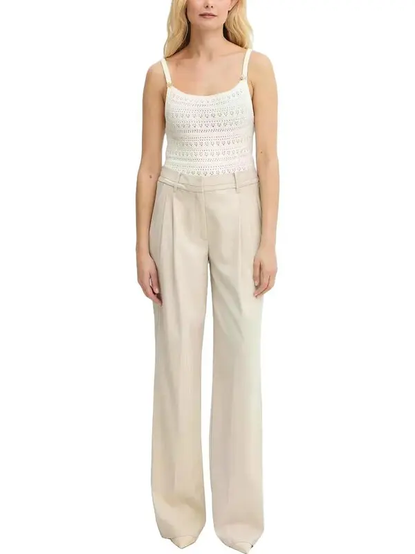 Guess Bruna Pinstripe Pleated Trousers - Neutrals