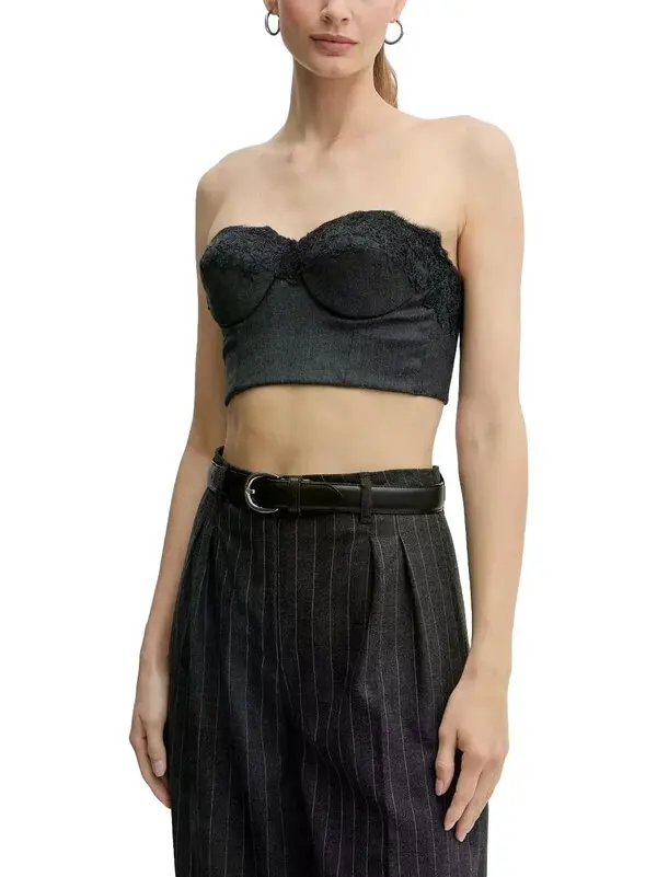 Ermanno Scervino Strapless Cropped Top - Grey