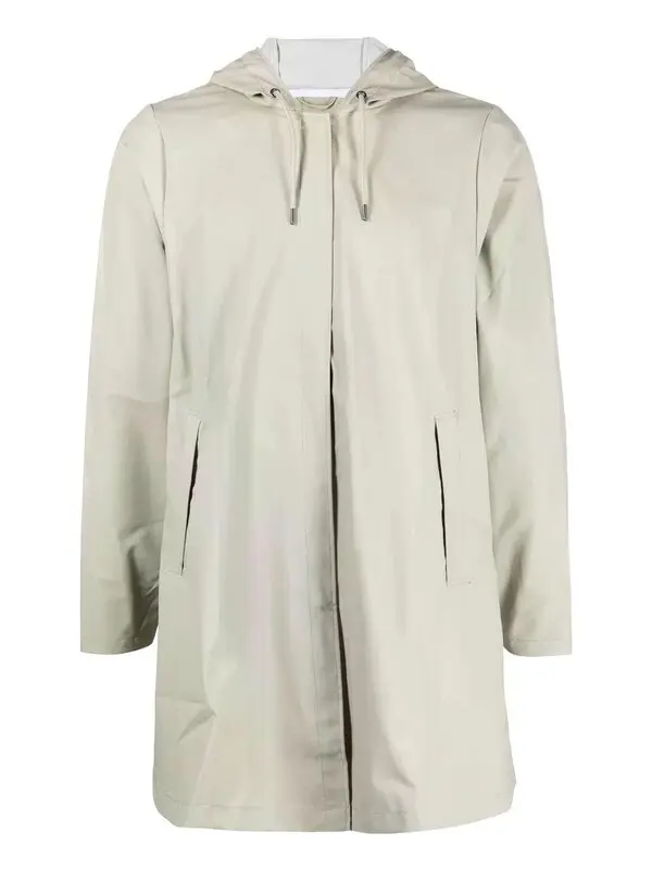 Rains Drawstring Hooded Parka Coat - Neutrals