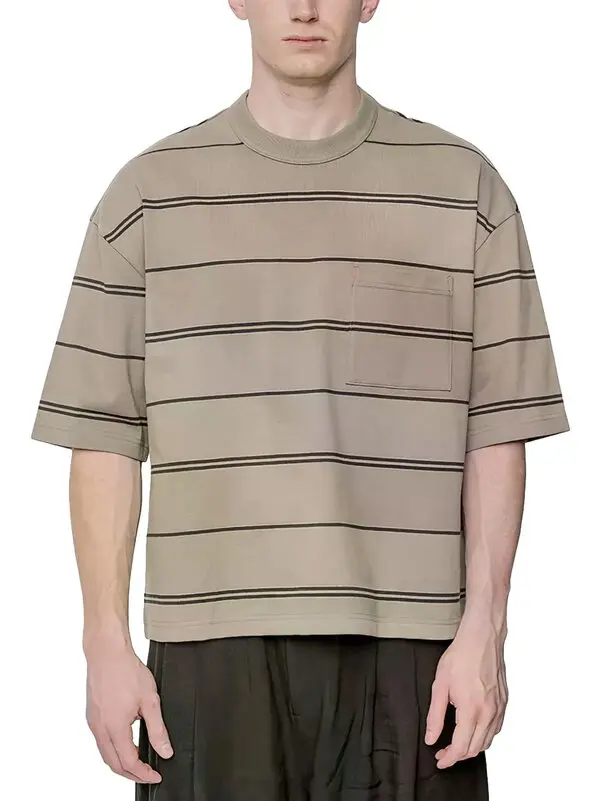Comme Des Garçons Striped Pocket T-shirt - Neutrals