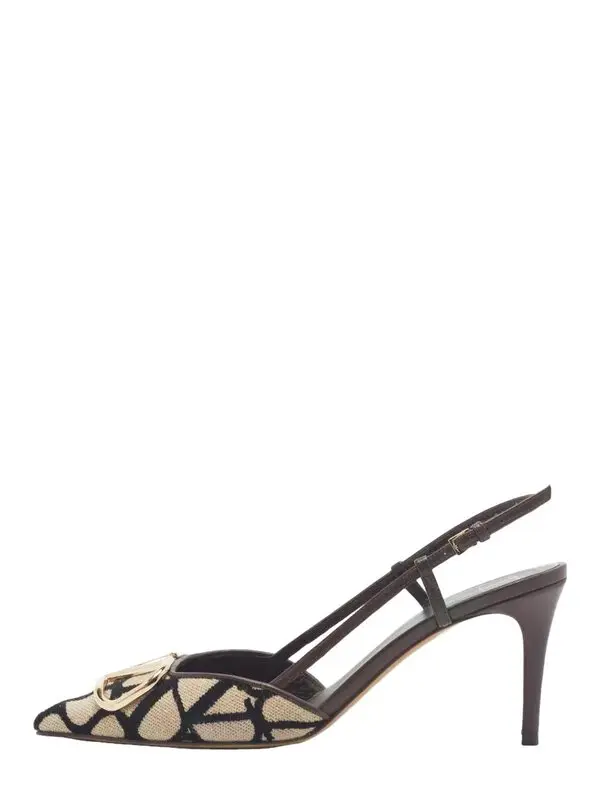 Valentino Garavani Vlogo Jacquard Slingback Pumps - Neutrals
