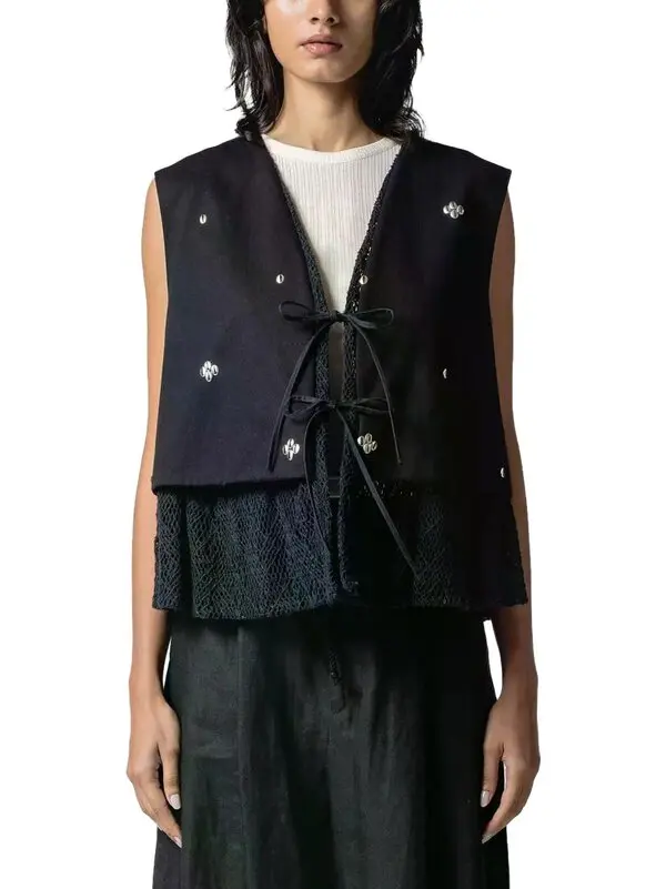 MULLER OF YOSHIOKUBO Stud-embellished Vest - Black